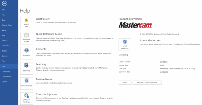 Look up the Mastercam License - 3D Smart Solutions